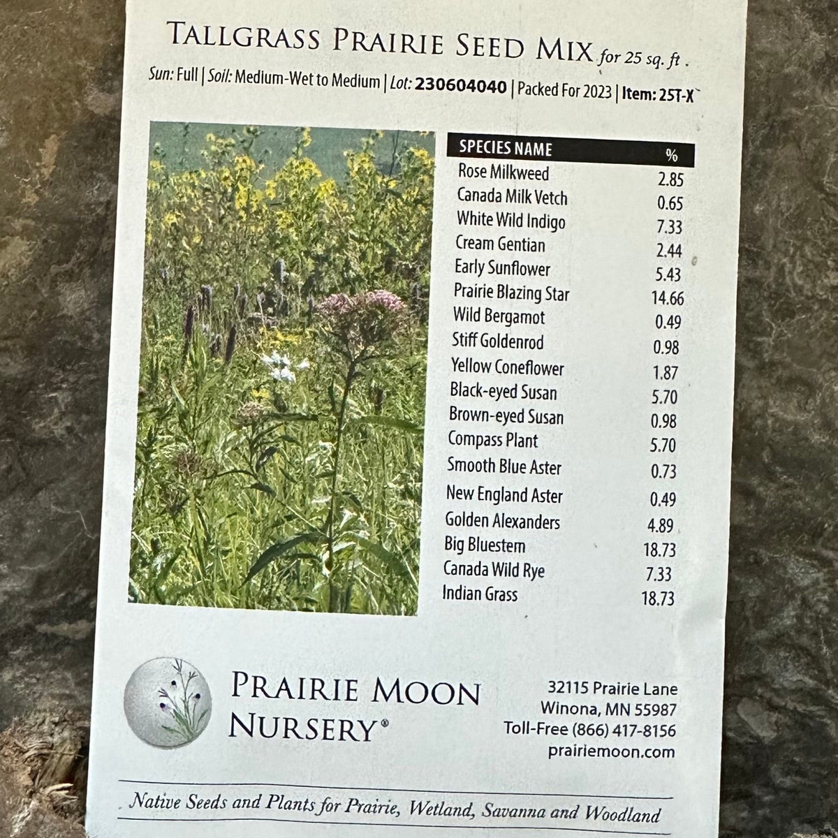 Seed Mix - Tallgrass Prairie Mix 25 sq. ft. — Native Plants Unlimited LLC
